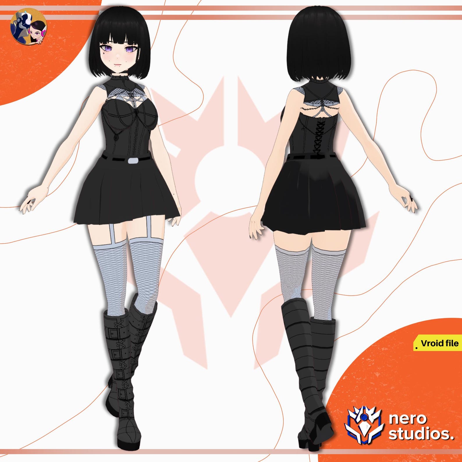 Gothic Vtuber Model, Vampires Vroid Set, Vroid Model, Vroid Clothes ...