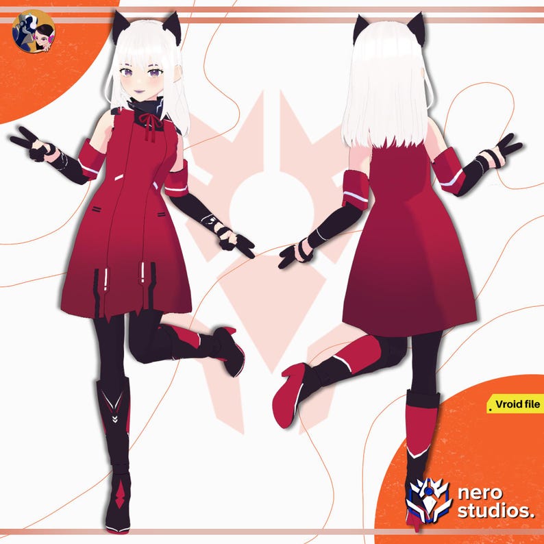 3D Vtuber Model Rigged, Anime Style, Cyberpunk Vtuber Scifi Techwear ...