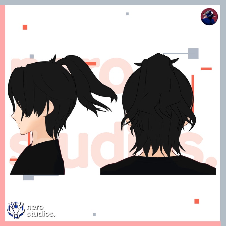 5 Vroid Hairstyles Set 1 vroid Files, Vroid Hair Presets, Vtuber ...