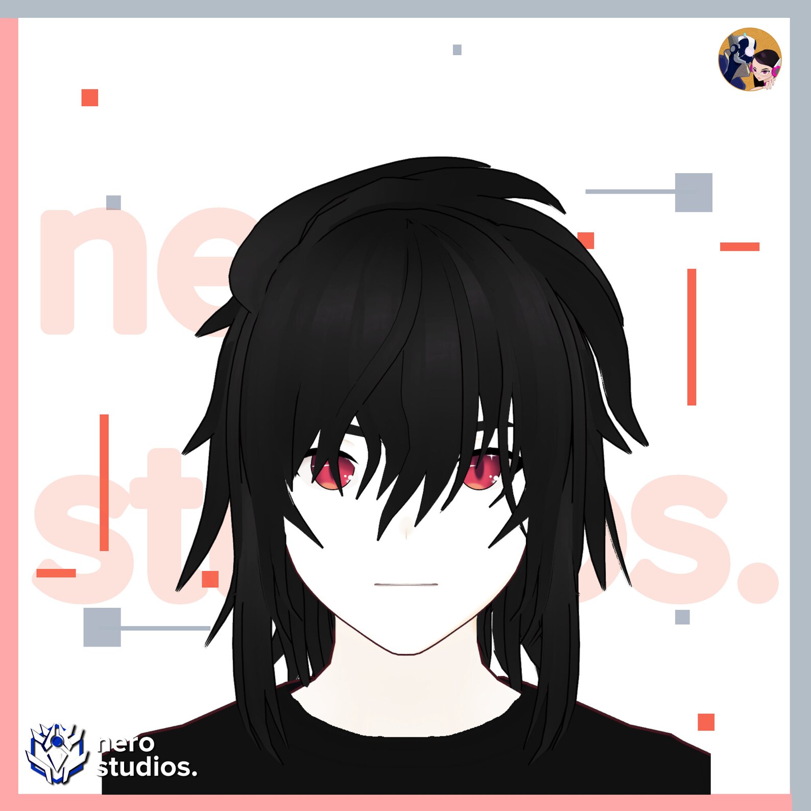 Vtuber Assets, Vroid Hairstyle Assets, Gothic Vampire Hair With Physics ...