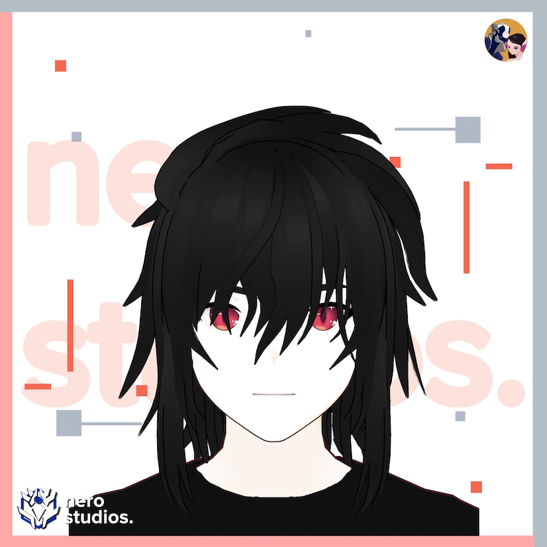 5 Vroid Hairstyles Set 1 vroid Files, Vroid Hair Presets, Vtuber ...