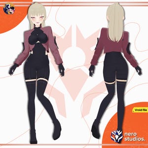 3D Vtuber Model Rigged, Anime Style, Cyberpunk Vtuber Scifi Techwear ...