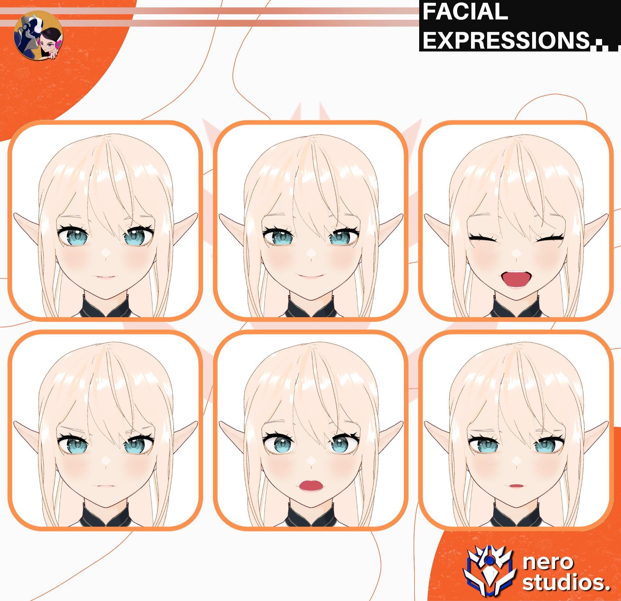 Fantasy Elf Vtuber Model Set, Fairy Anime Style, Vroid Texture Assets ...