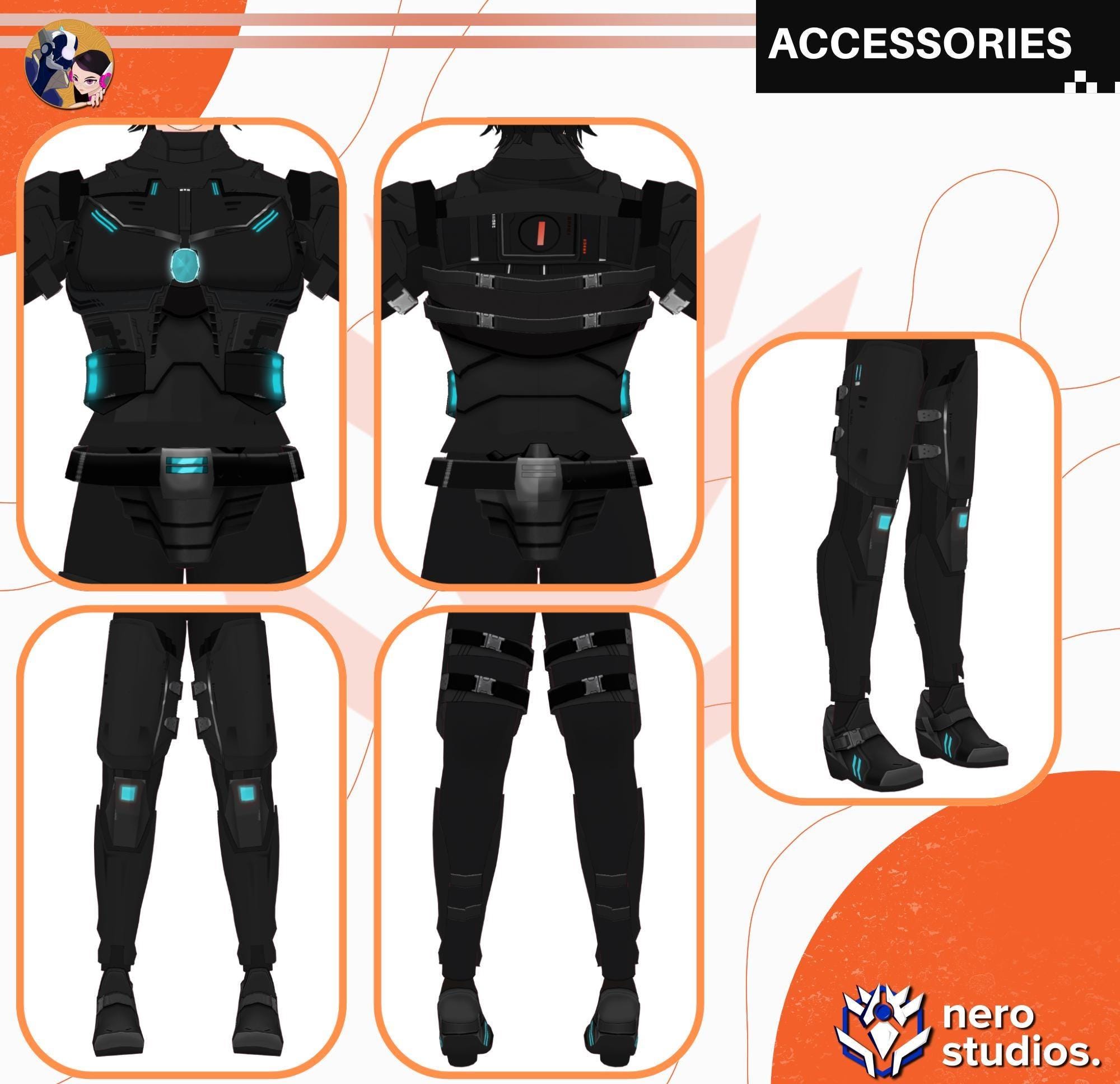 Vroid Armor Vtuber Model – Cyber Futuristic Full Outfit, Sci-fi Vroid ...