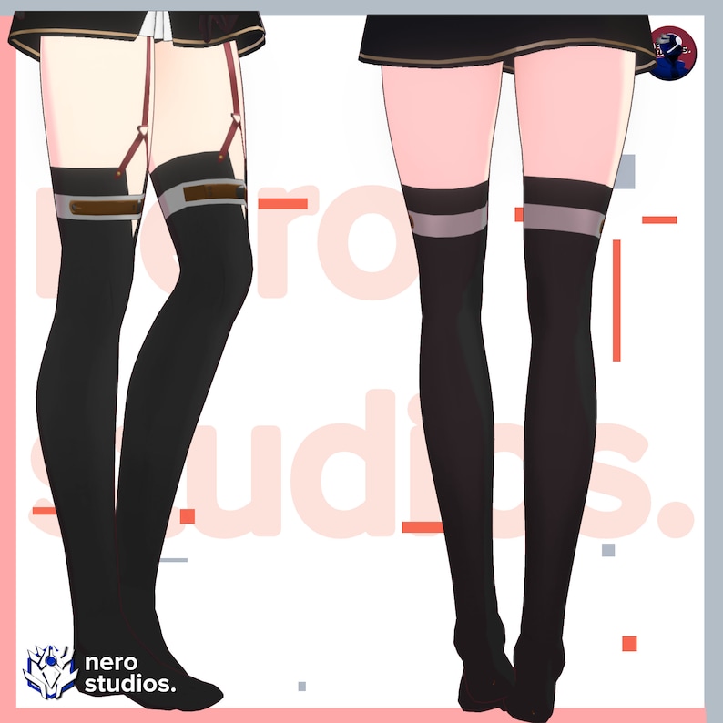 Vroid Stockings & Socks Set | Socks High Tights for Vtuber Models (PNG ...