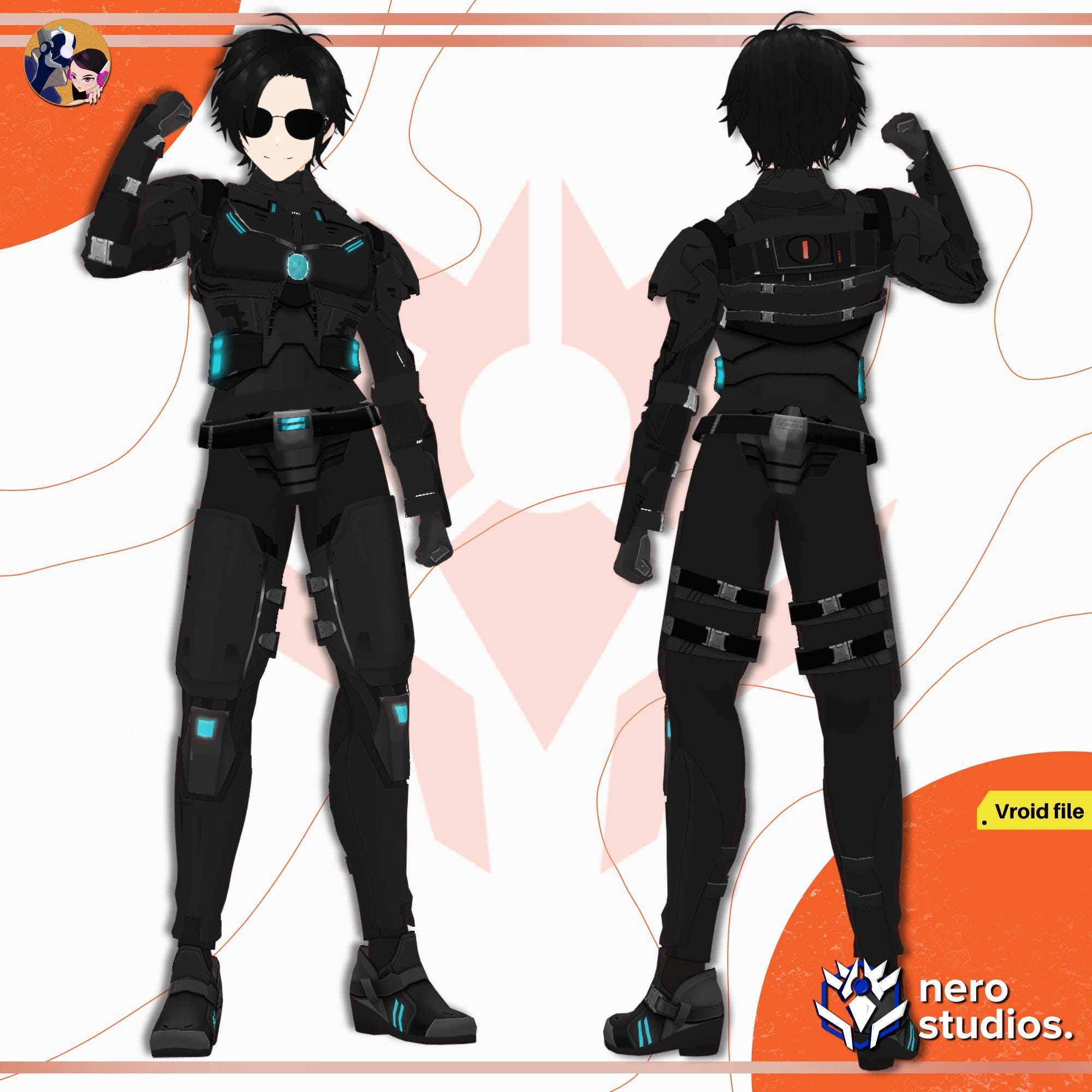 Vroid Armor Vtuber Model – Cyber Futuristic Full Outfit, Sci-fi Vroid ...