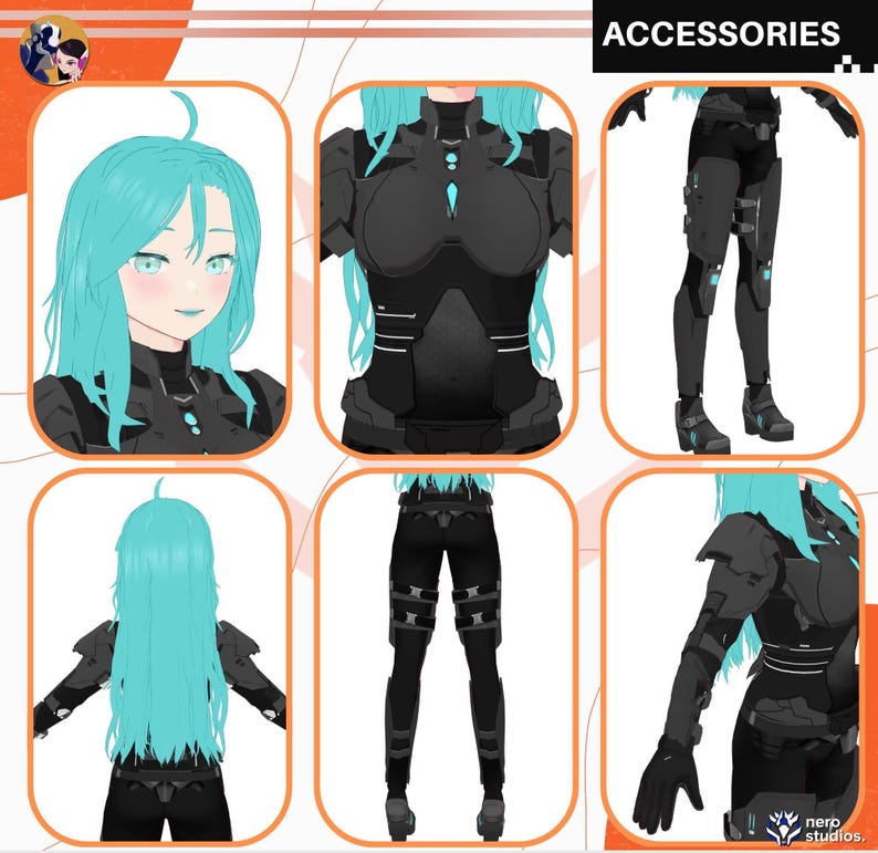 Vroid Armor Vtuber Model – Cyber Futuristic Full Outfit, Sci-fi Vroid ...