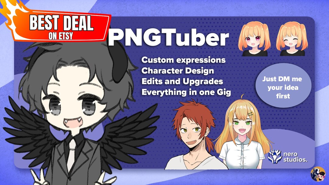 PNGTUBER Custom / Pngtuber Gamer / Pngtuber Model, Pngtuber Design ...
