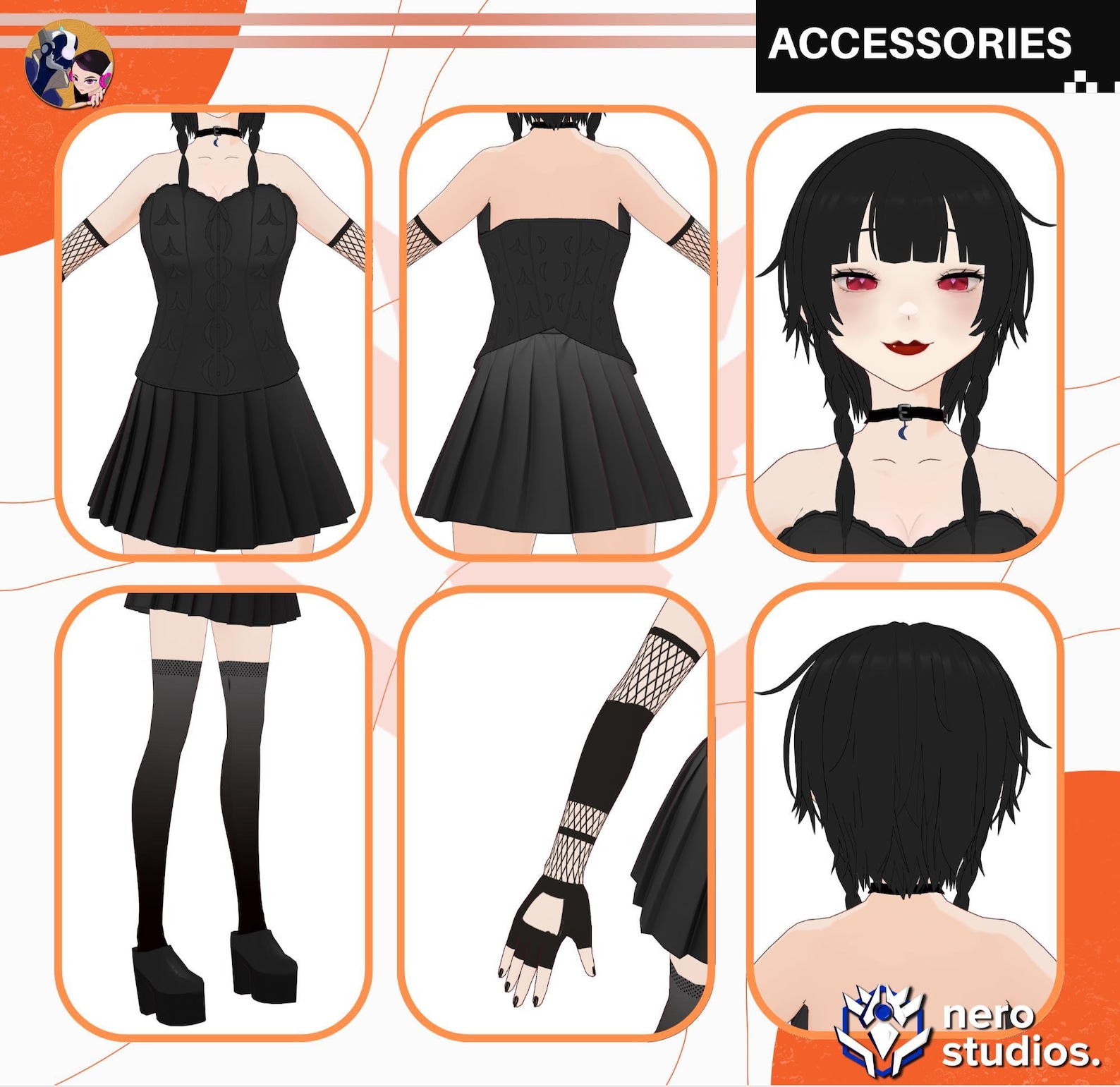 Gothic Vtuber Model, Vampires Vroid Set, Vroid Model, Vroid Clothes ...