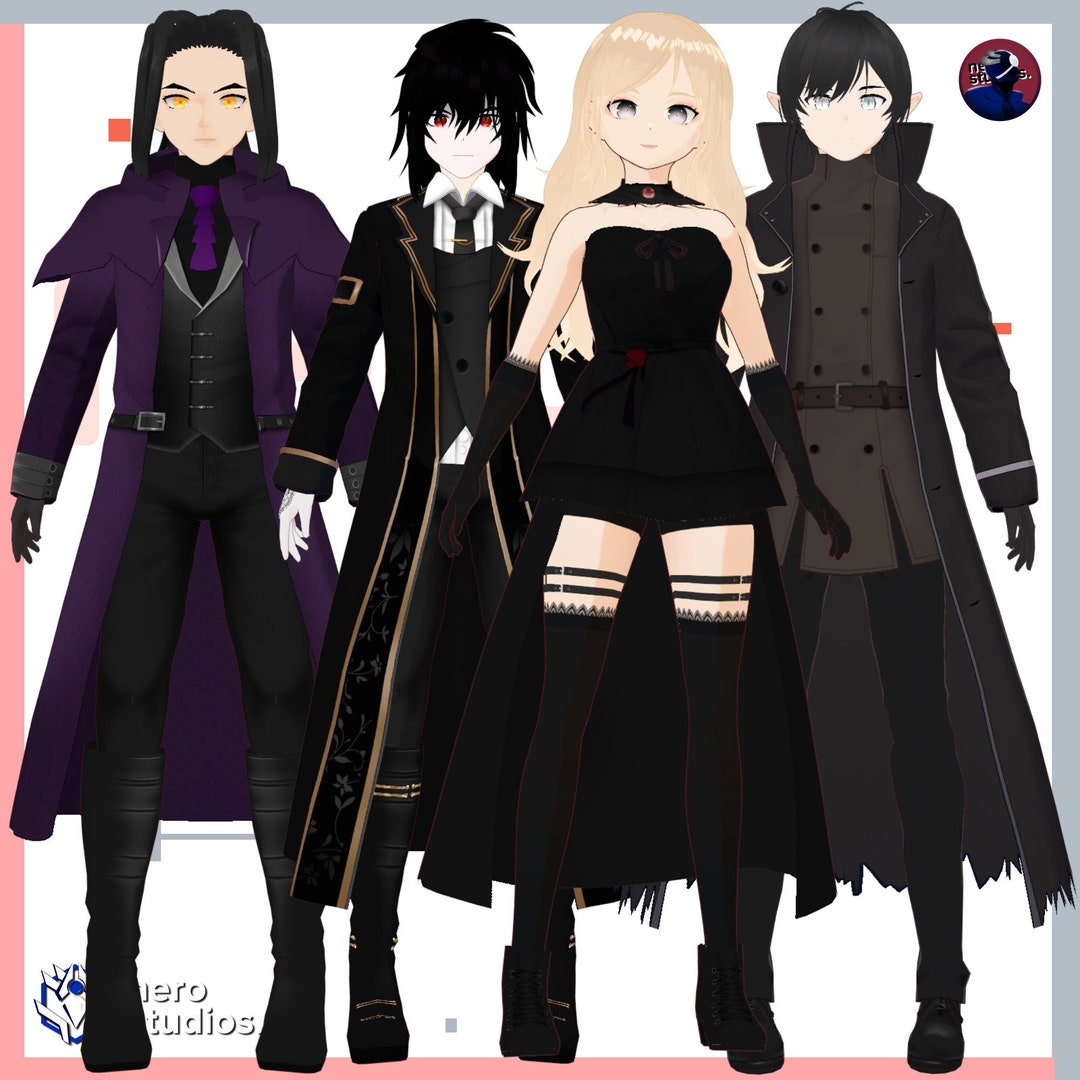 Vroid Clothes / Vtuber Model / Vampires Vroid Set! Vroid Assets Texture ...