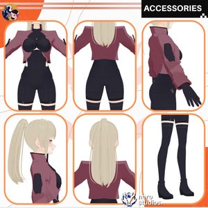 3D Vtuber Model Rigged, Anime Style, Cyberpunk Vtuber Scifi Techwear ...