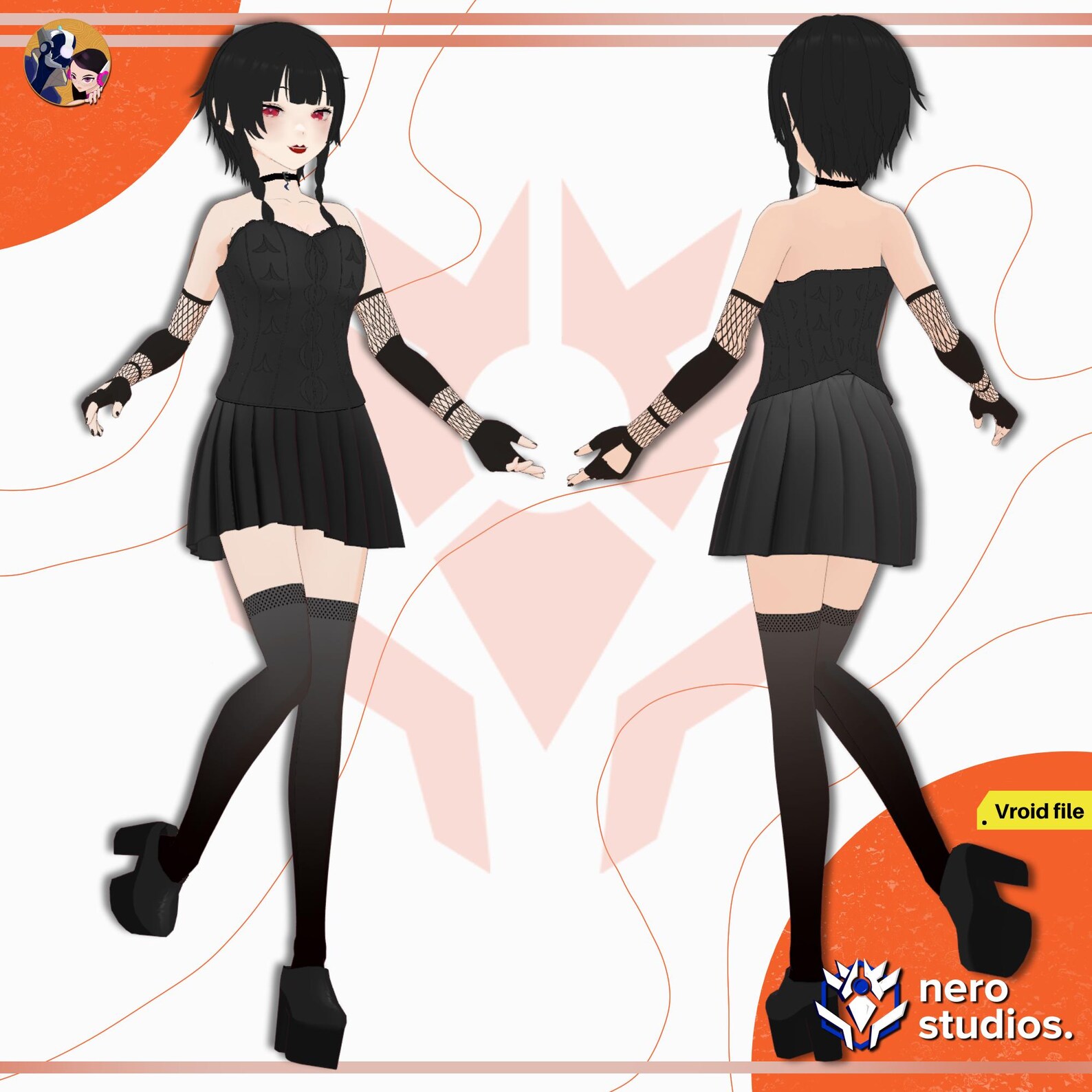 Gothic Vtuber Model, Vampires Vroid Set, Vroid Model, Vroid Clothes ...