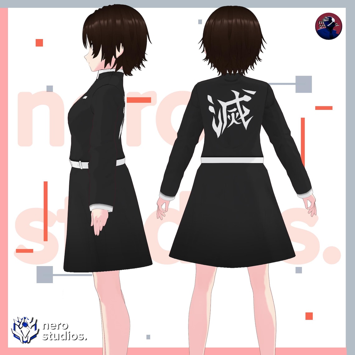 4 Japanese Vroid Clothing Textures PNG Color Variations/ Vroid Clothes ...