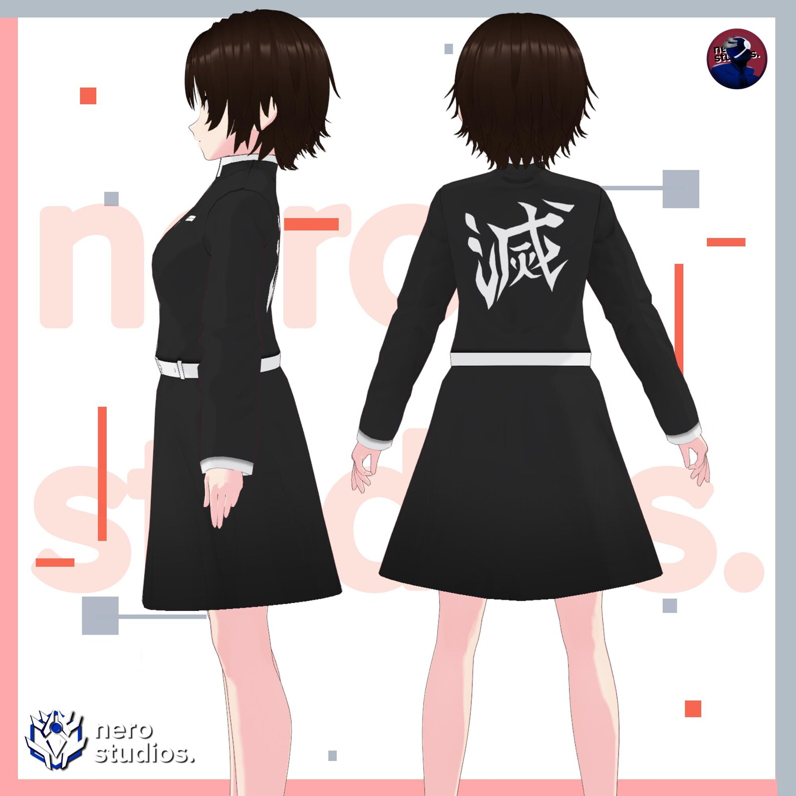 4 Japanese Vroid Clothing Textures PNG Color Variations/ Vroid Clothes ...