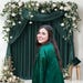 Elegant Graduation Ceremony Backdrop | Dark Green Theater Stage With ...