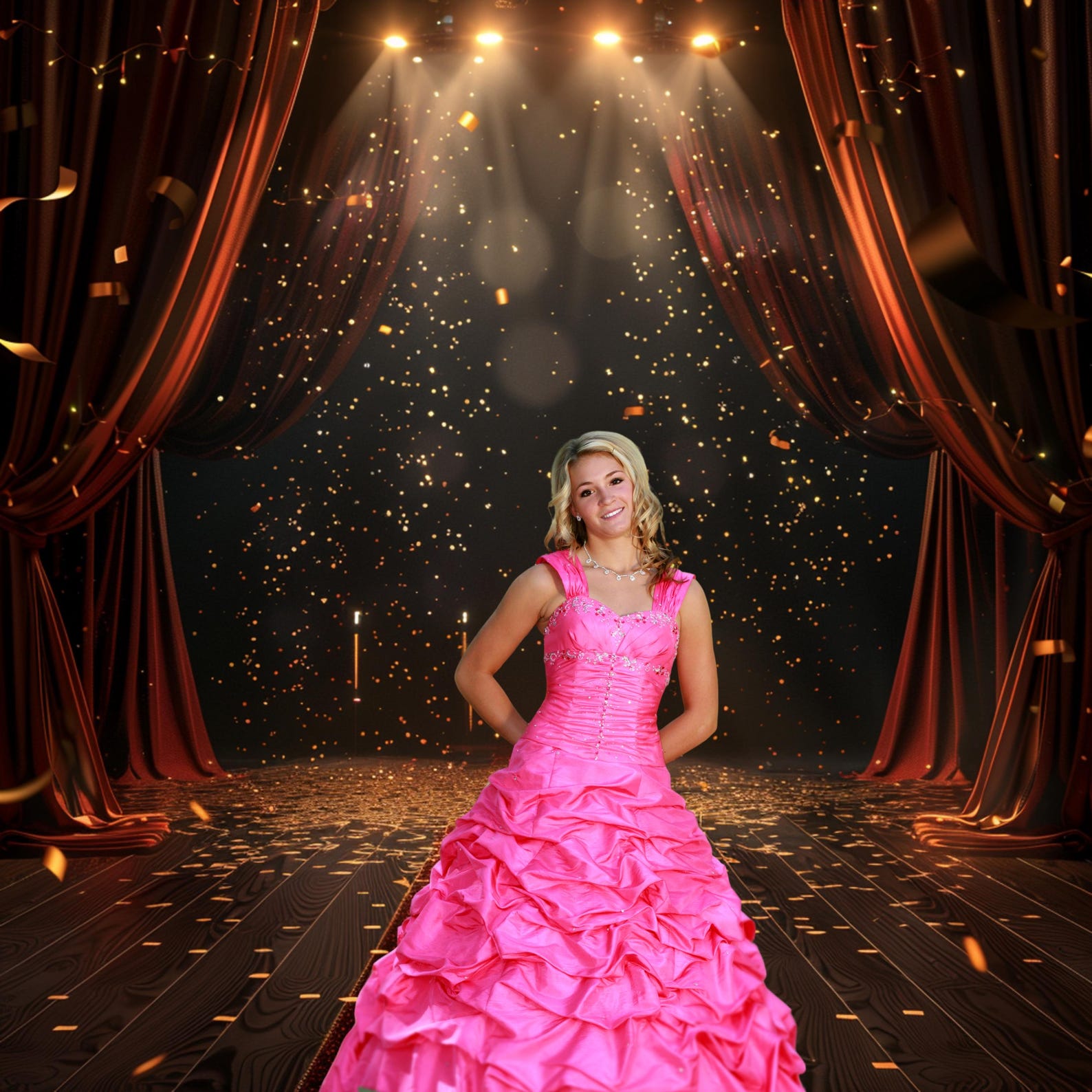 Golden Spotlight Digital Backdrop | Elegant Stage Background | VIP ...