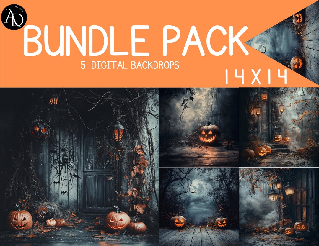 Halloween Digital Backdrops- Composite Digital Background- Pumpkin ...