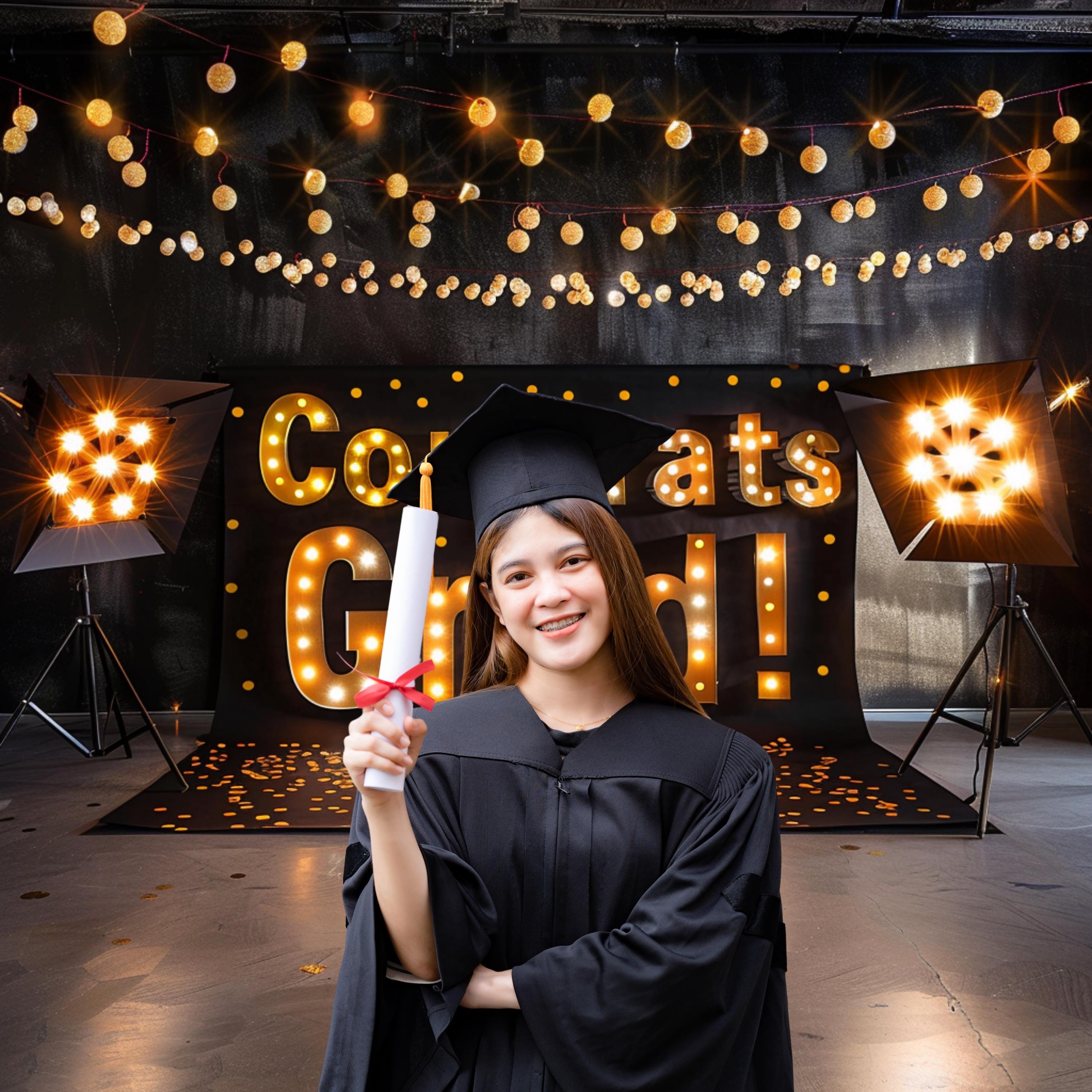 Class of 2025 Stage Graduation Backdrop Bundle | 5 Digital Backgrounds ...