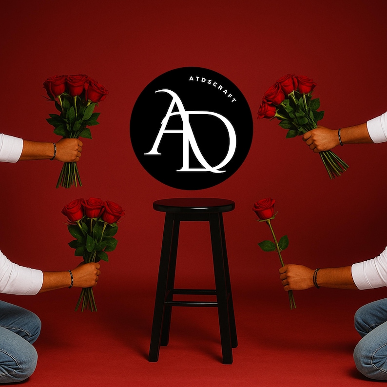 Romantic Red Roses Birthday Backdrop for Influencer Photoshoots – Bold ...