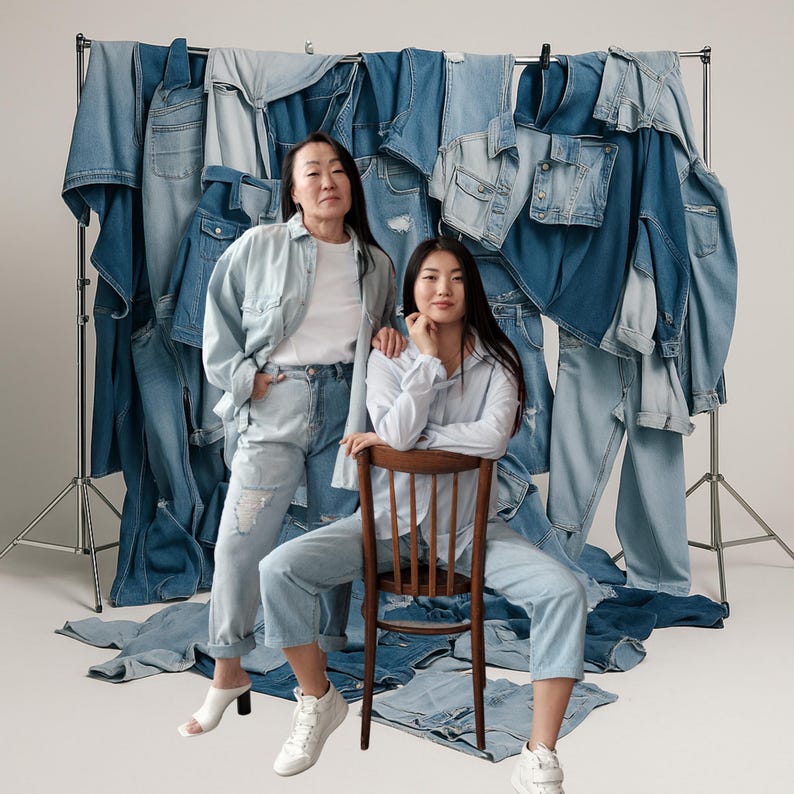Denim Fashion Photo Backdrop: Jeans & Jackets Digital Wall (14x14 ...