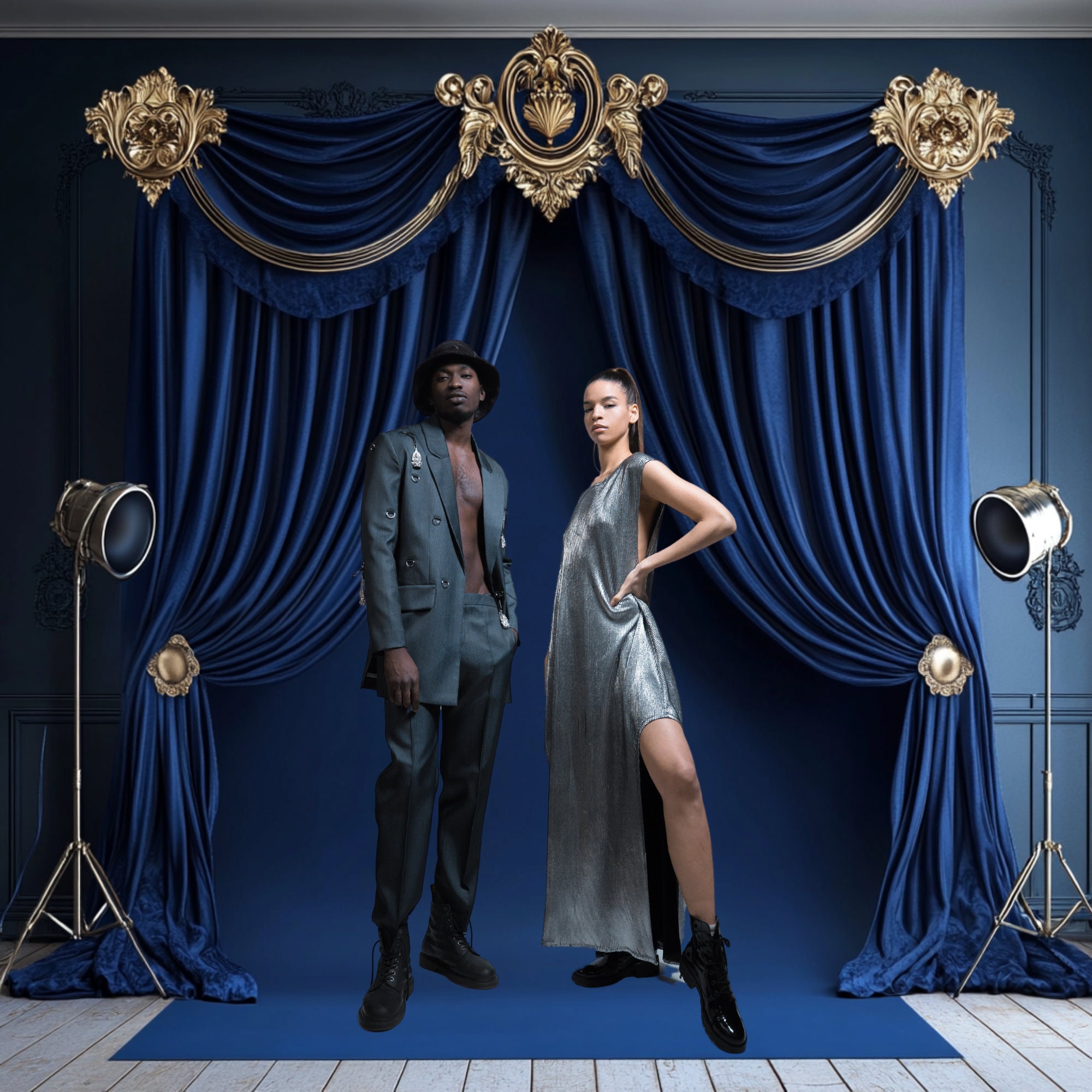 Luxury Minimalist Royal Blue Backdrop's- Luxury Backdrop- Minimalist ...