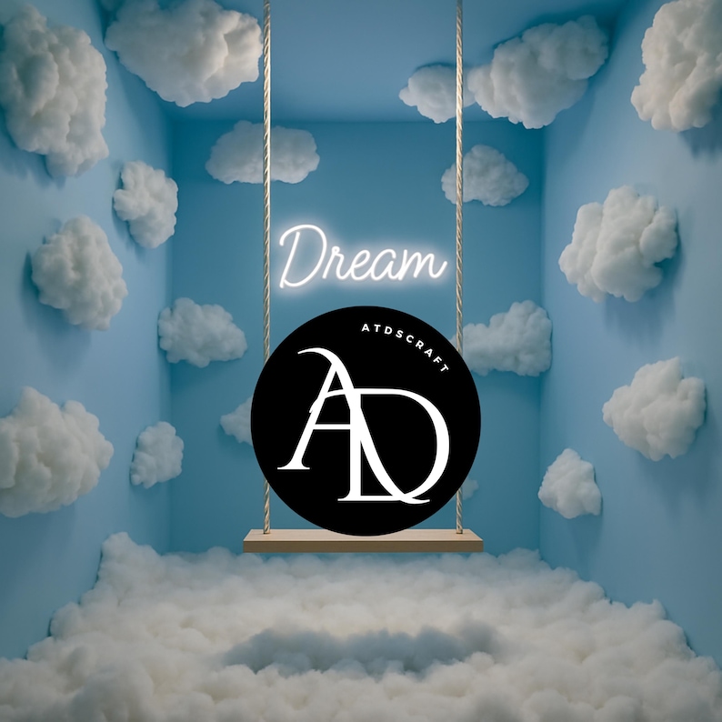 Dream Cloud Swing Digital Backdrop, Birthday Girl Fantasy Background ...