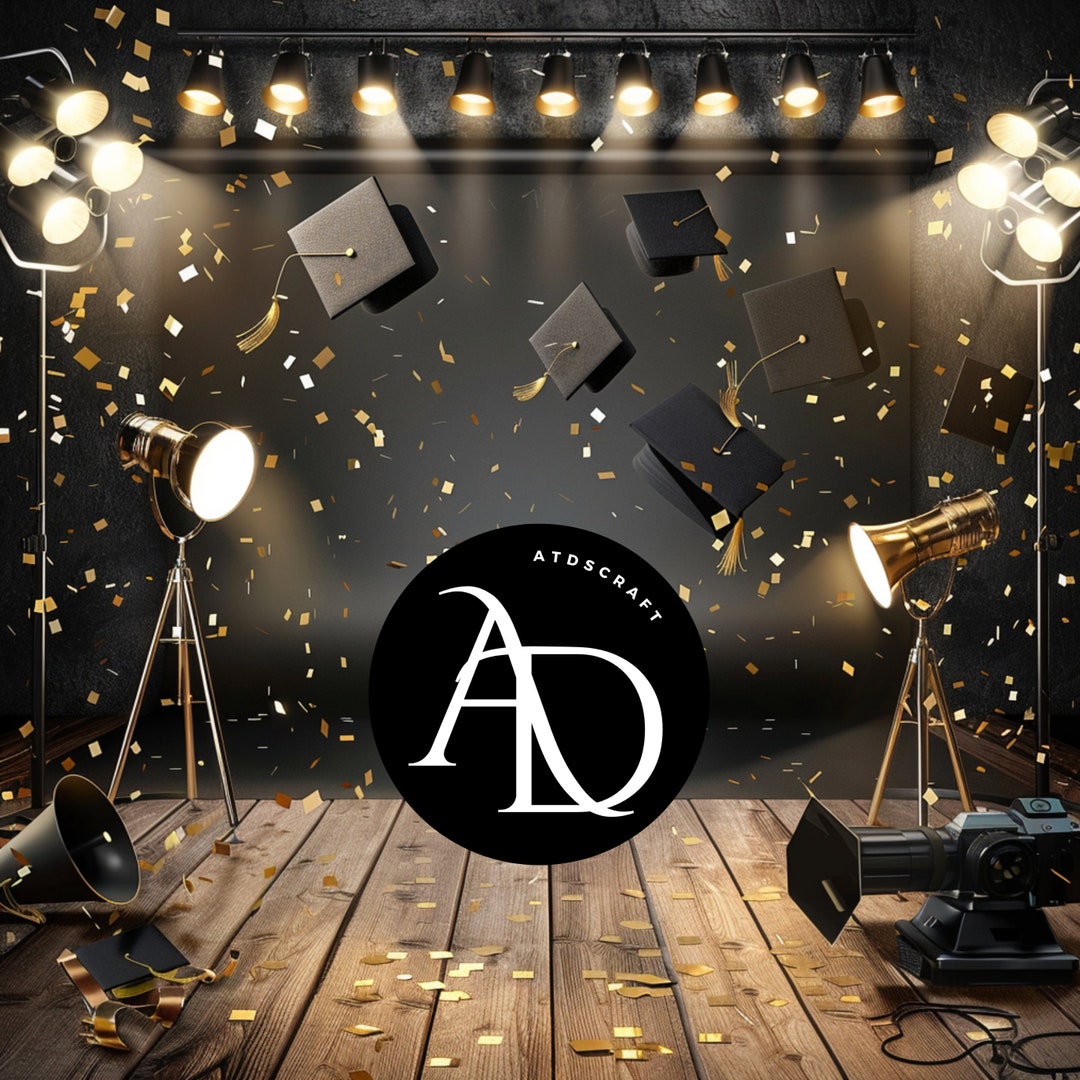 Graduation Studio Photo Graduation Black and Gold Back Ground Ceremony ...