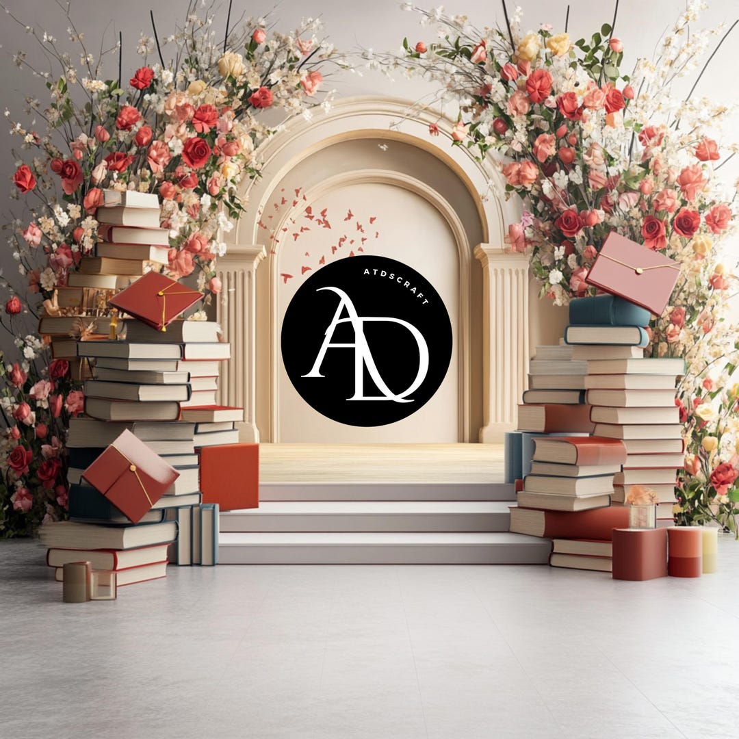 Luxury Graduation Stage Backdrop | Beautiful Book-themed Setting With ...