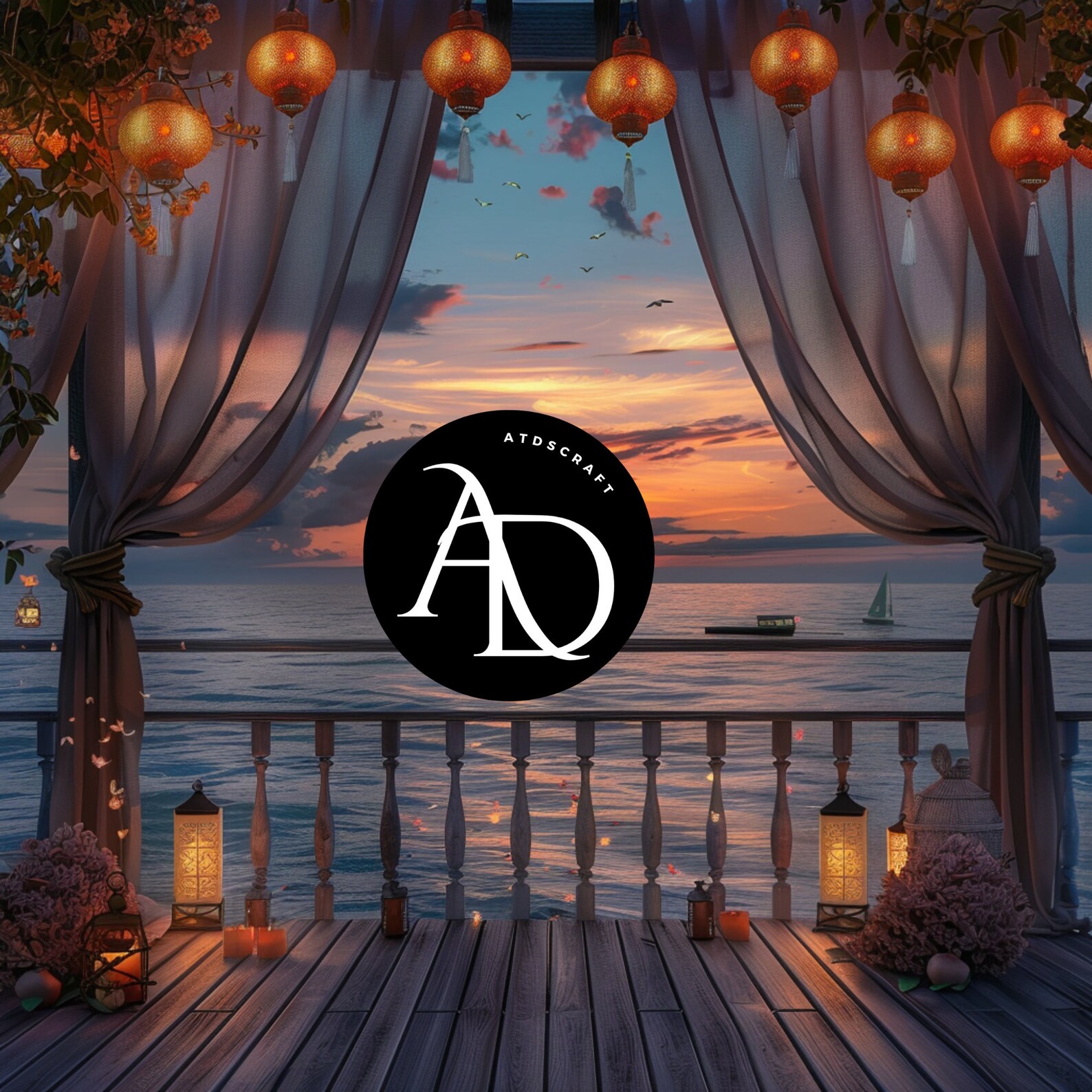 Sunset Desert Palace Digital Backdrop-photoshop Overlays -photo ...