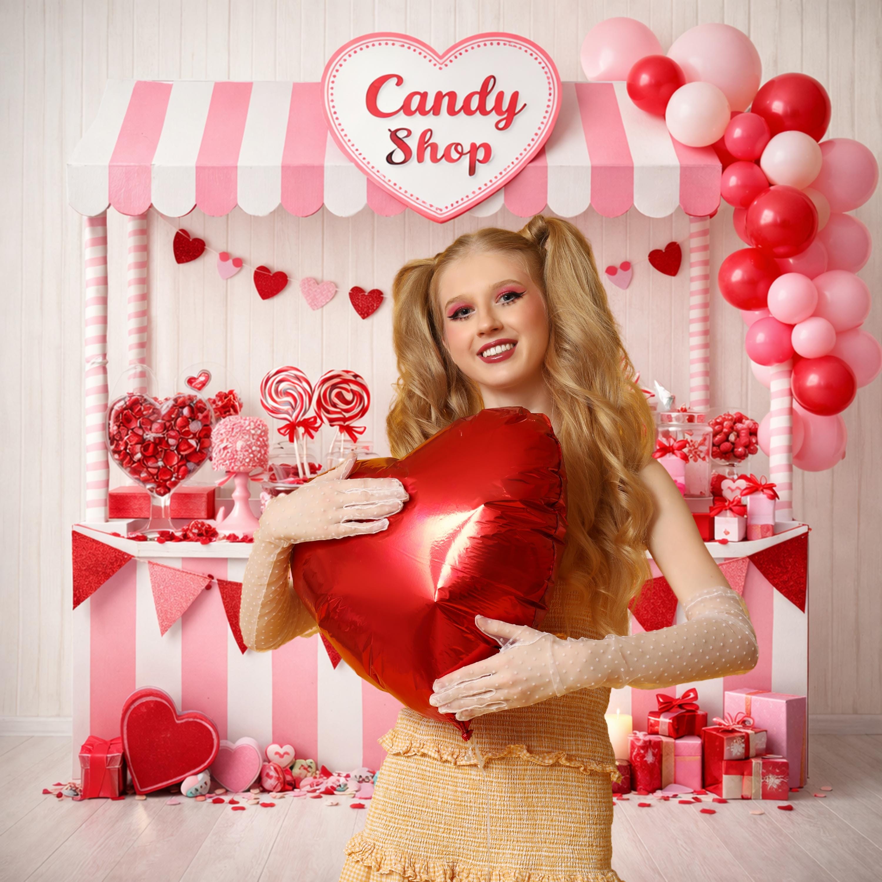 Valentine Candy Shop Photography Backdrop for Kids & Family | Sweet ...