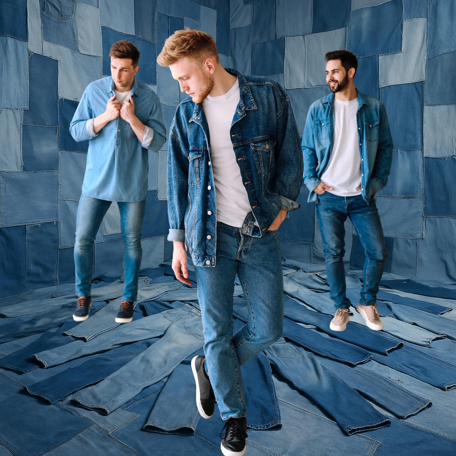 Denim Patchwork Digital Backdrop: Fashion Photography (14x14) (digital ...