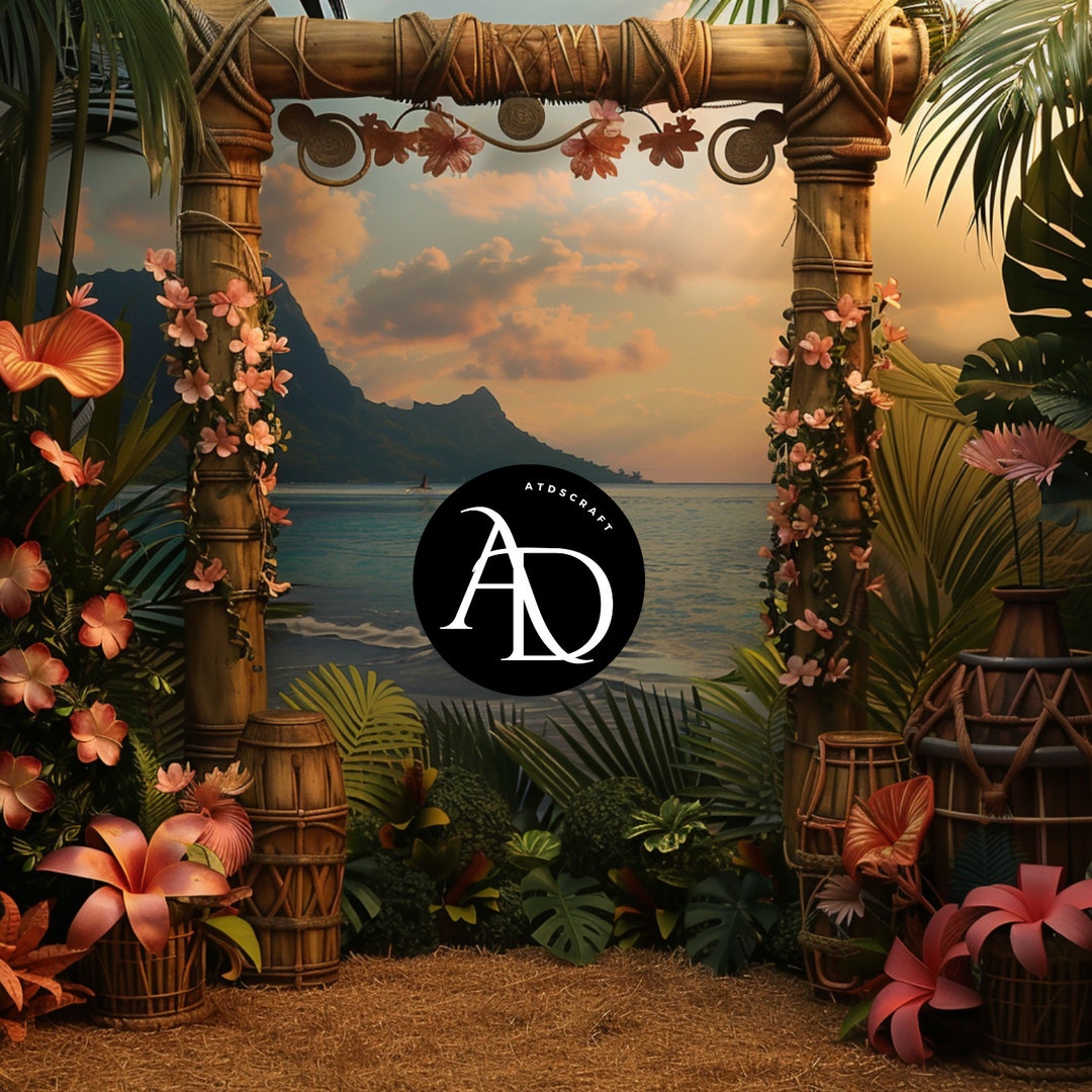 Tropical Party Digital Backdrop Background Birthday Child Photo Shoot ...