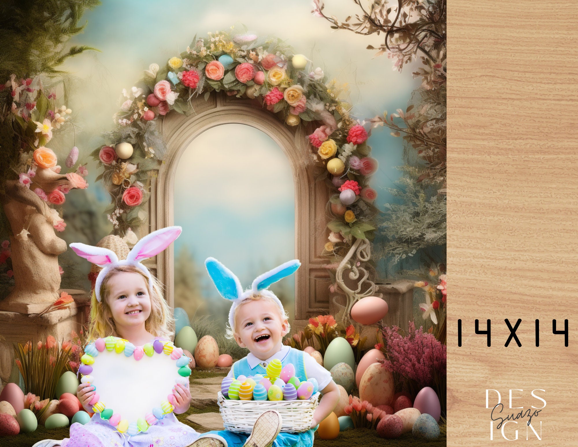 Easter Studio Arch Digital Background for Composite Artists, Easter ...
