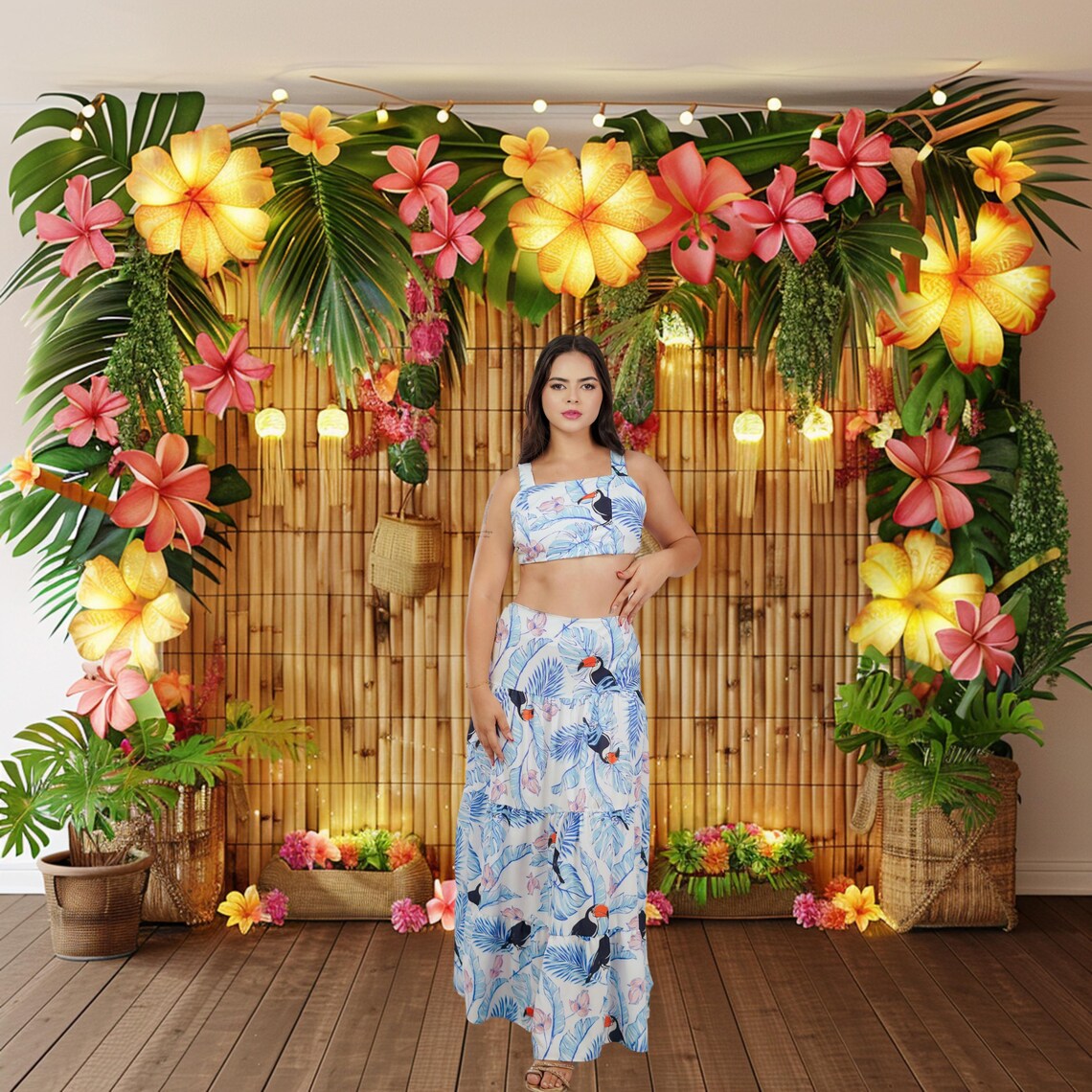 Tropical Luau Backdrop: Summer Party Hawaiian Birthday (PNG Download ...
