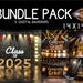 Class of 2025 Stage Graduation Backdrop Bundle | 5 Digital Backgrounds ...