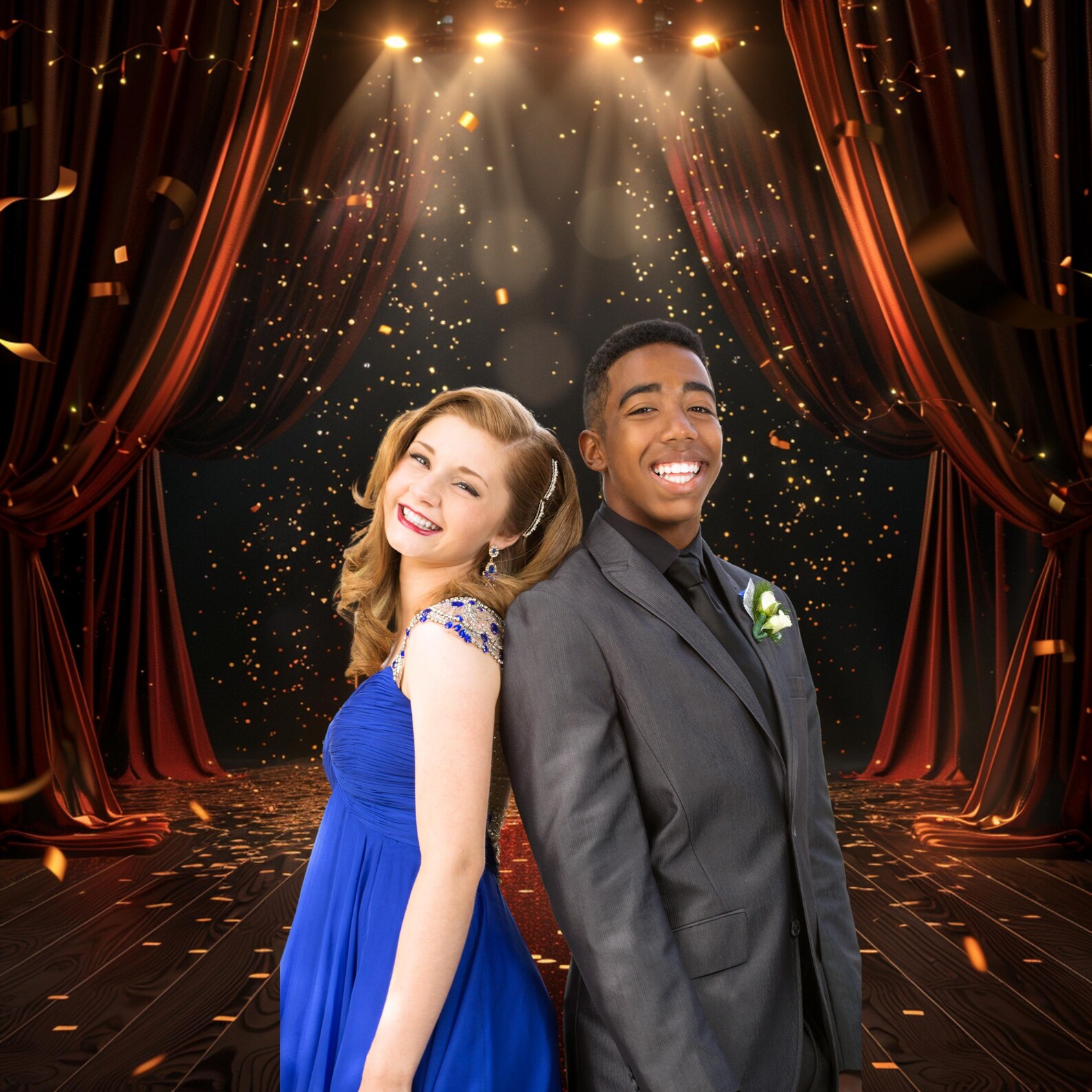 Golden Spotlight Digital Backdrop | Elegant Stage Background | VIP ...