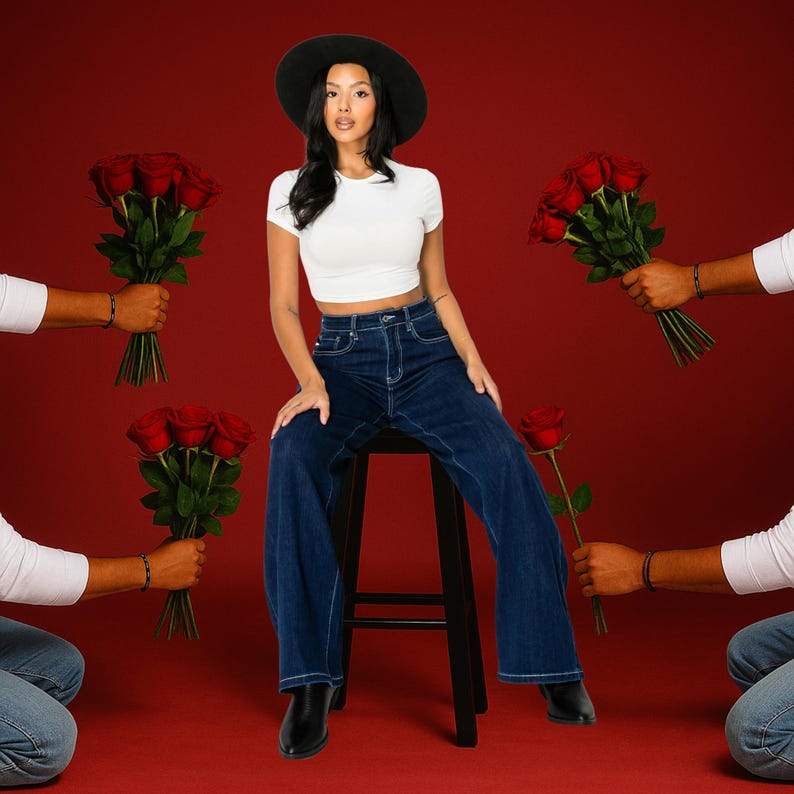 Romantic Red Roses Birthday Backdrop for Influencer Photoshoots – Bold ...