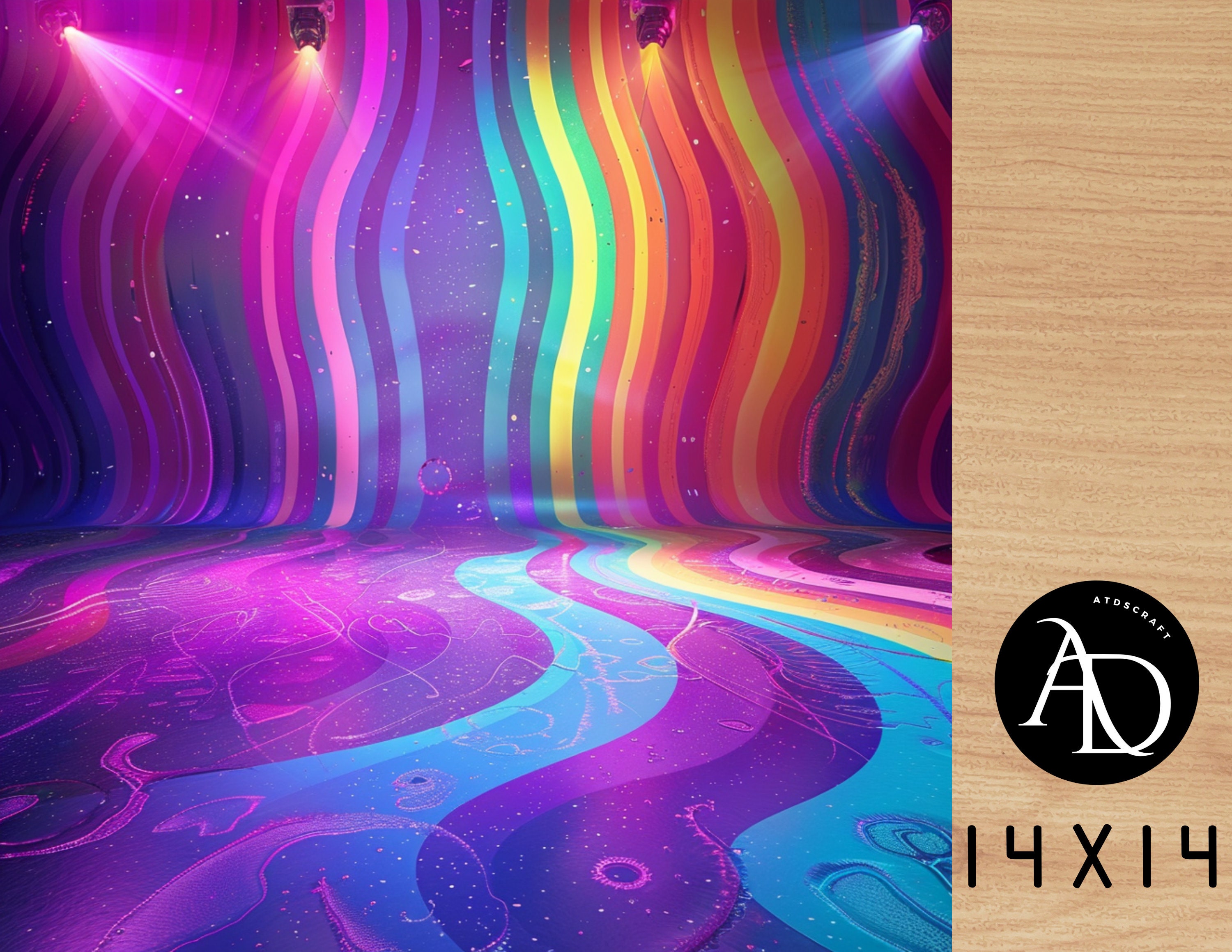 Groovy Birthday Background Groovy Digital- Digital Backdrops of Groovy ...