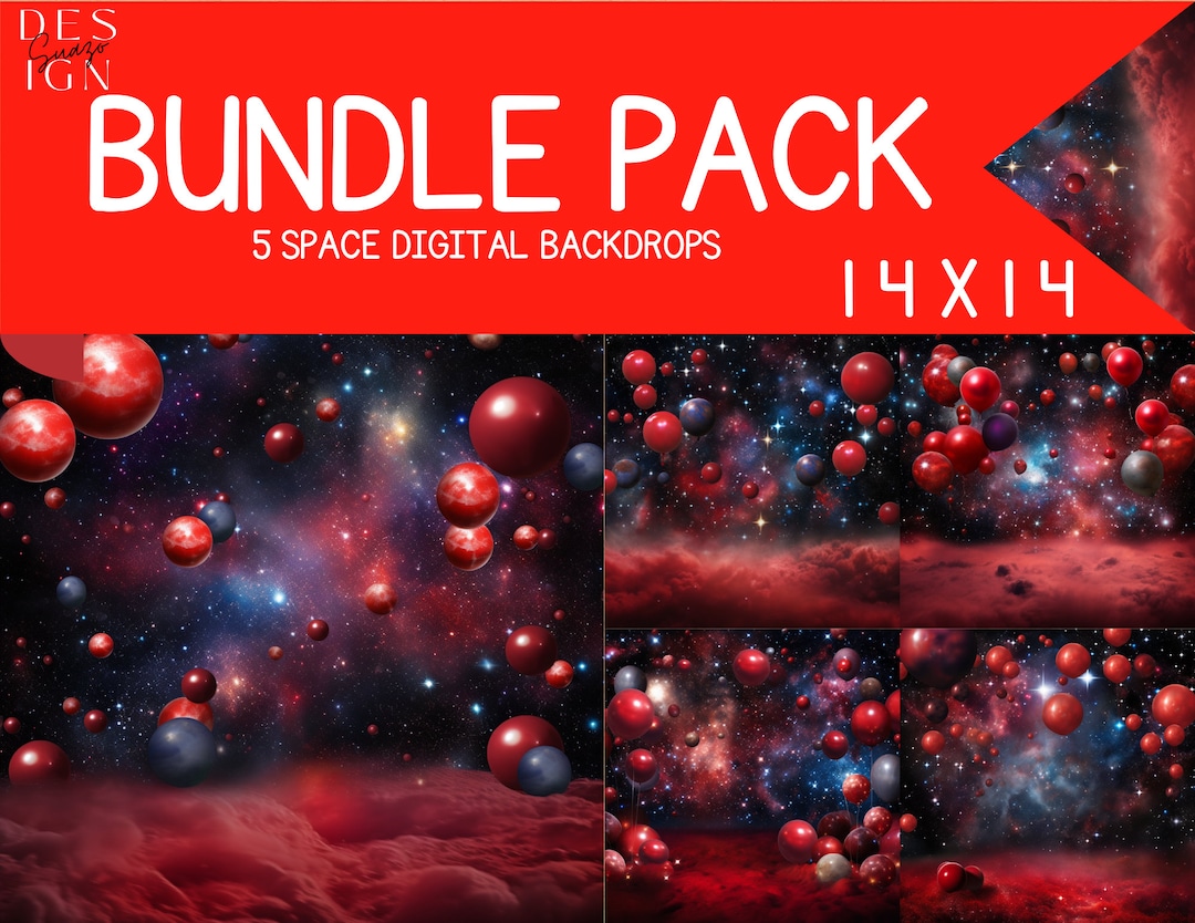 Space and Galaxy Theme Digital Backdrops, Kids Birthday Backdrops ...