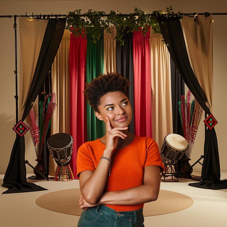 Elegant African Heritage Backdrop - Neutral Tones & Pan-african Colors ...