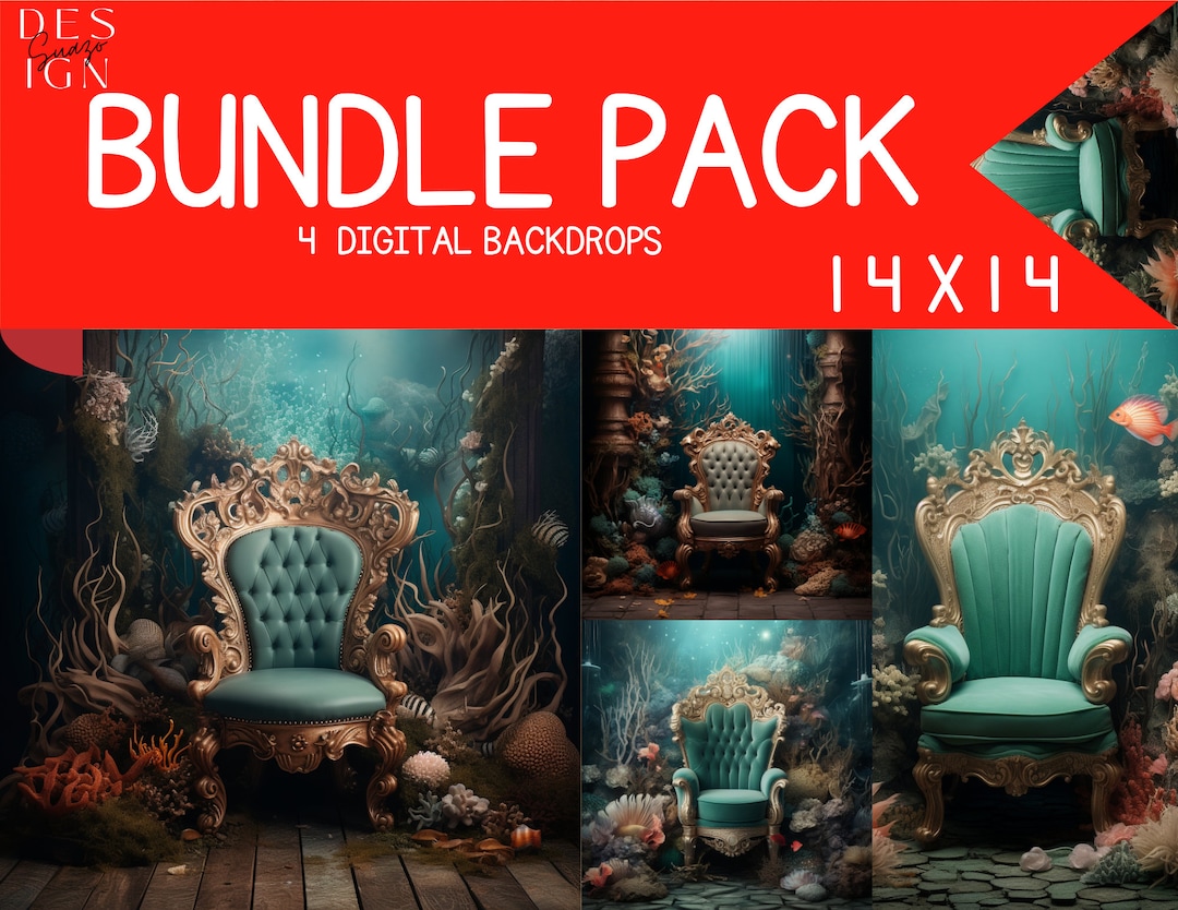 Mermaid Digital Background, Mermaid Backdrop, Fantasy Fairytale Mermaid ...