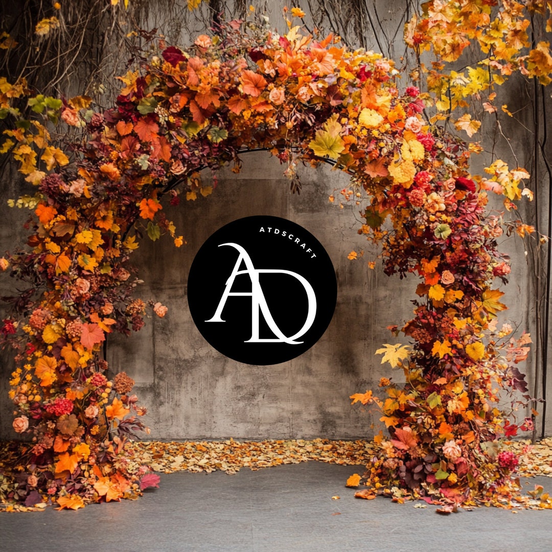 Fall Romance Floral Arch Digital Backdrops, Maternity Portrait ...