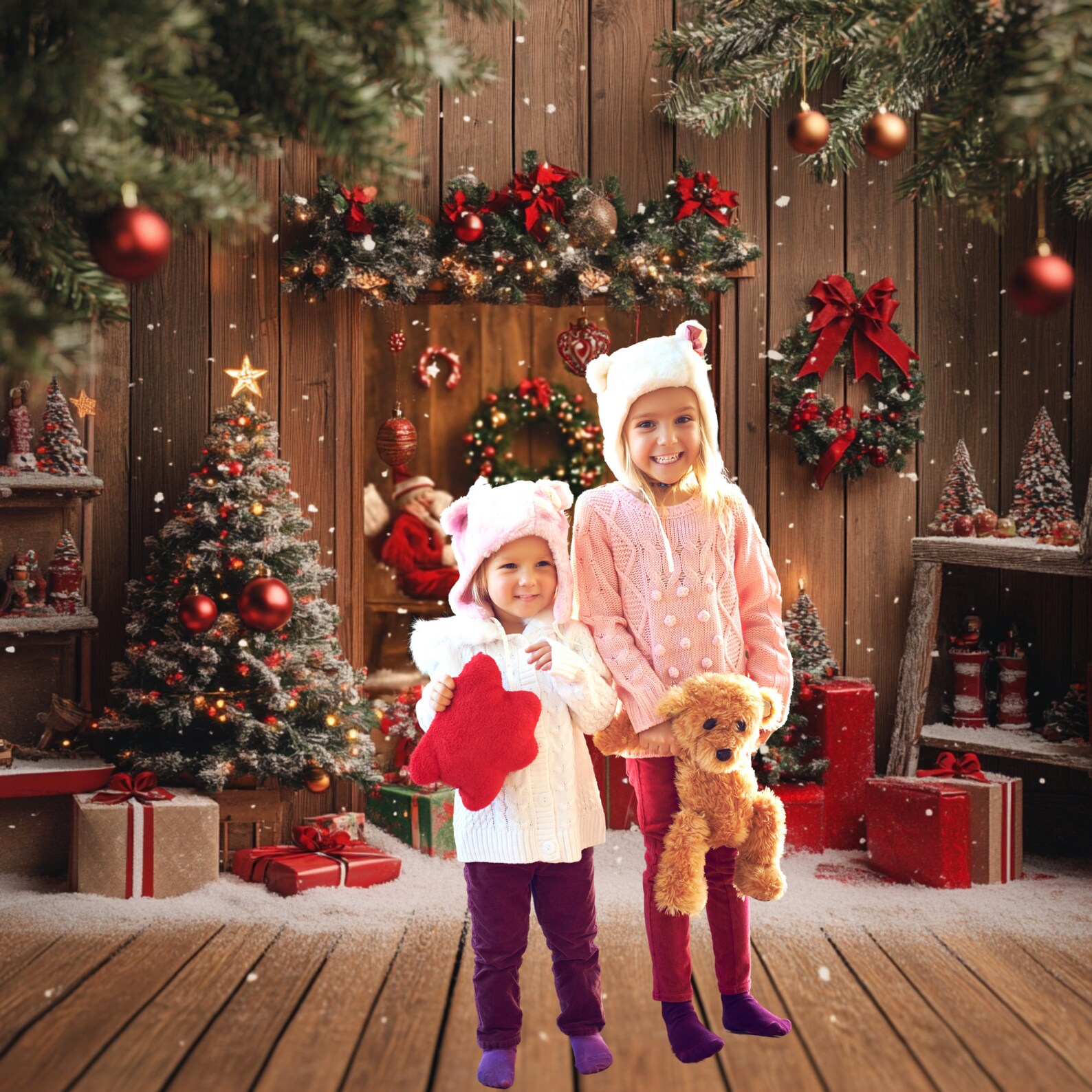 Christmas Studio Digital Background , Studio Christmas Backdrops, Photo ...