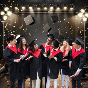 Graduation Studio Photo Graduation Black and Gold Back Ground Ceremony ...