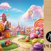 Sweet Lollipop Candy Land Digital Backdrops, Cartoon Rainbow Lollipop ...