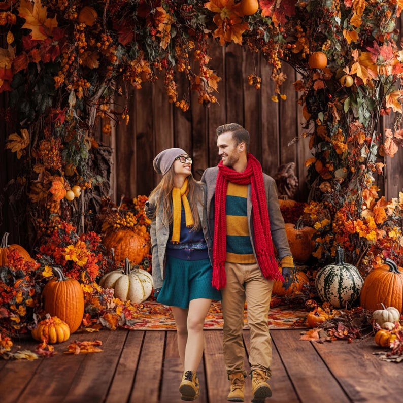 Elegant Thanksgiving Digital Backdrop: Family Fall Photoshoot (PNG) - Etsy