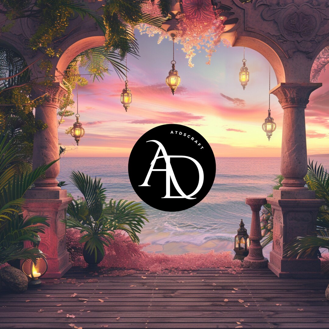 Coastal Digital Backdrop - Oceanside Alcove Digital Background-pink ...
