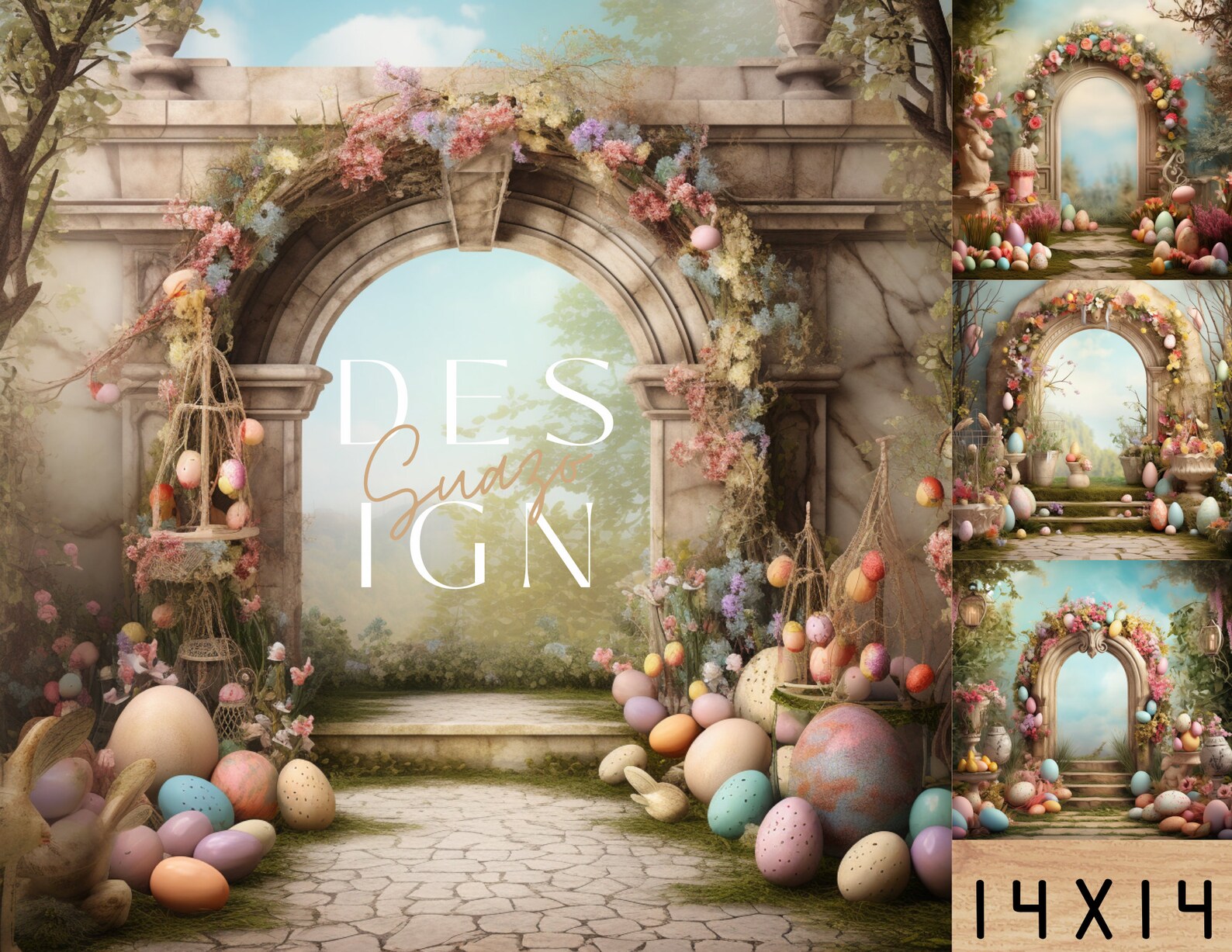Easter Studio Arch Digital Background for Composite Artists, Easter ...