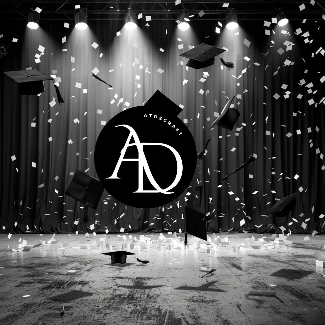 Graduation Studio Photo Graduation Black and Silver Background Ceremony ...