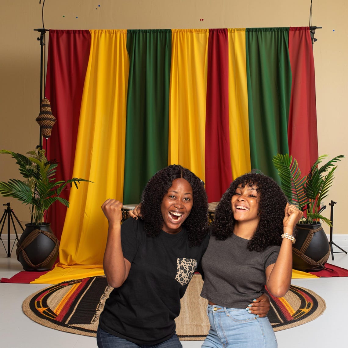 Rasta Theme Digital Backdrop With Drums -african Celebration ...